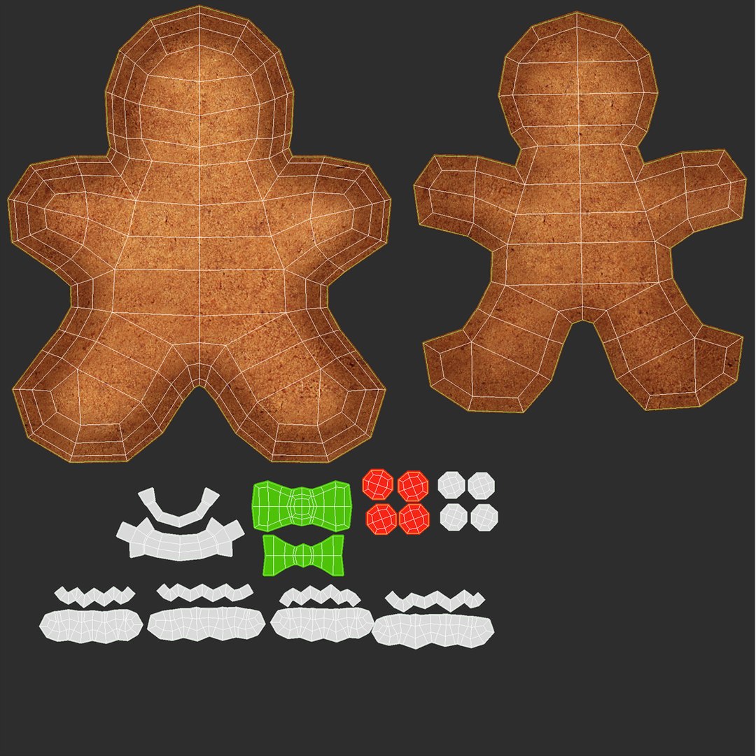 3d Gingerbread Cookie Ginger Model