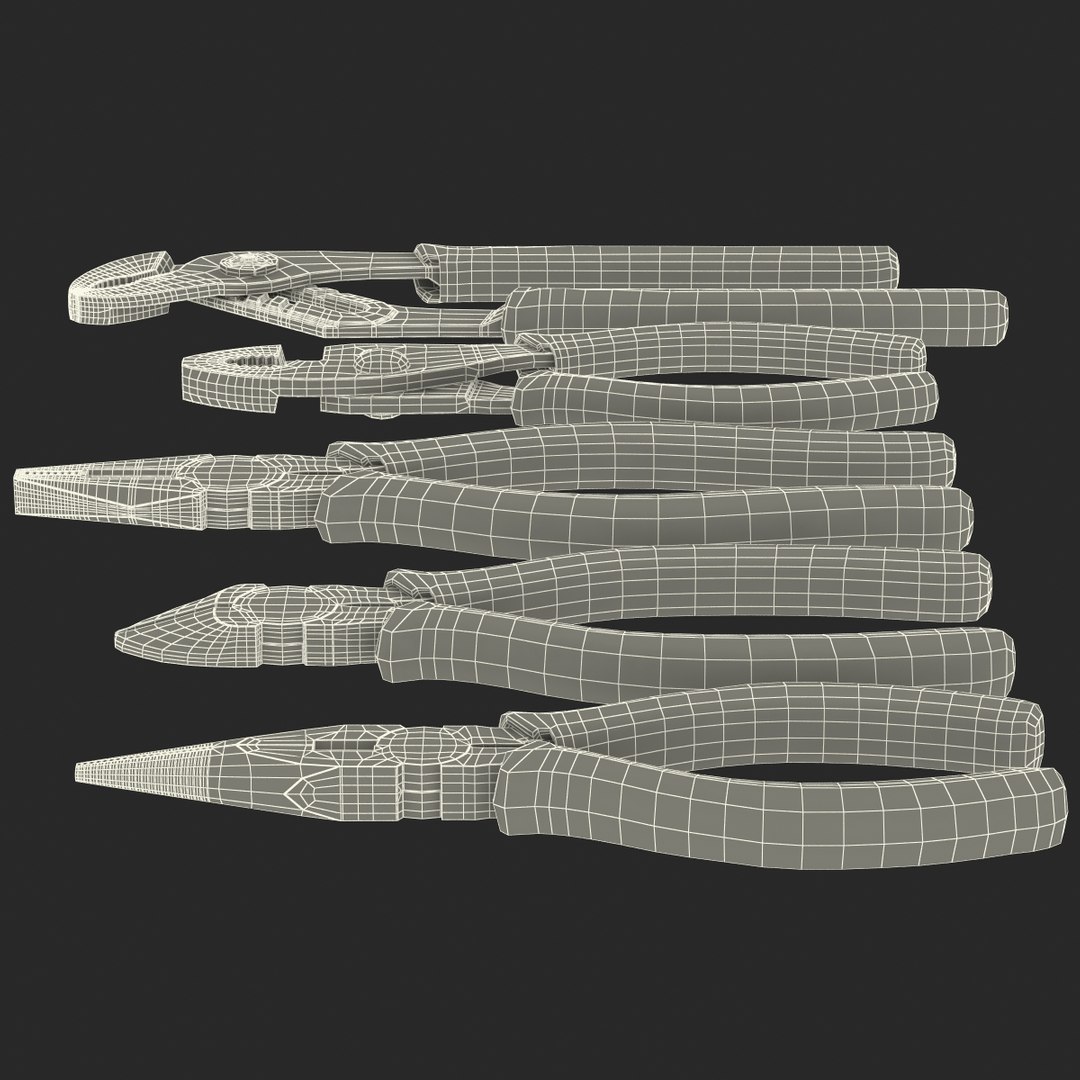 plier set 5 piece 3d model