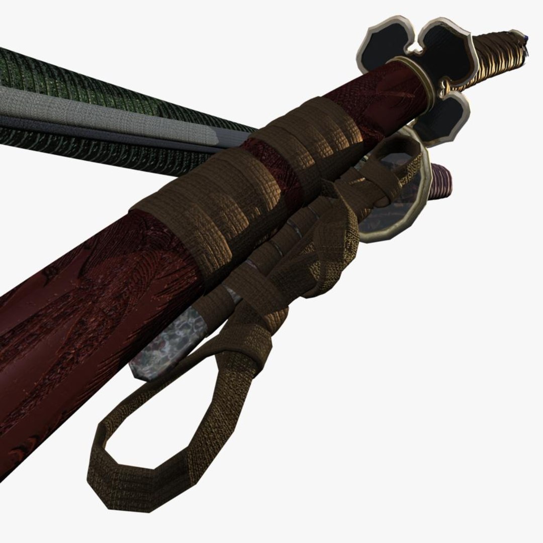 3d Model Dual Swords Sheathed
