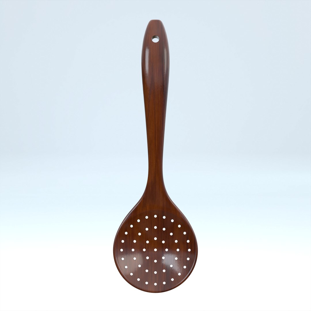 3D Model Wooden Strainer Spoon - TurboSquid 2519589
