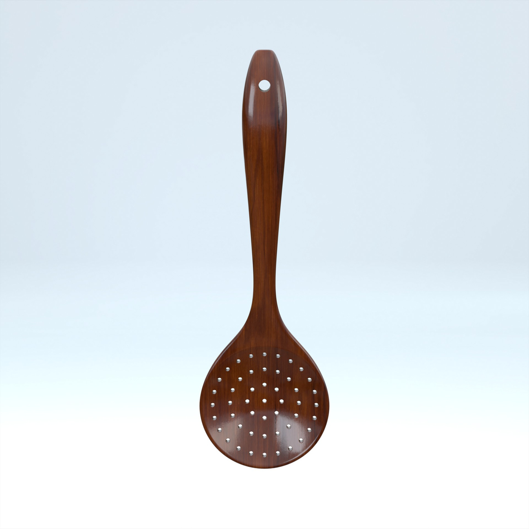3D Model Wooden Strainer Spoon - TurboSquid 2519589