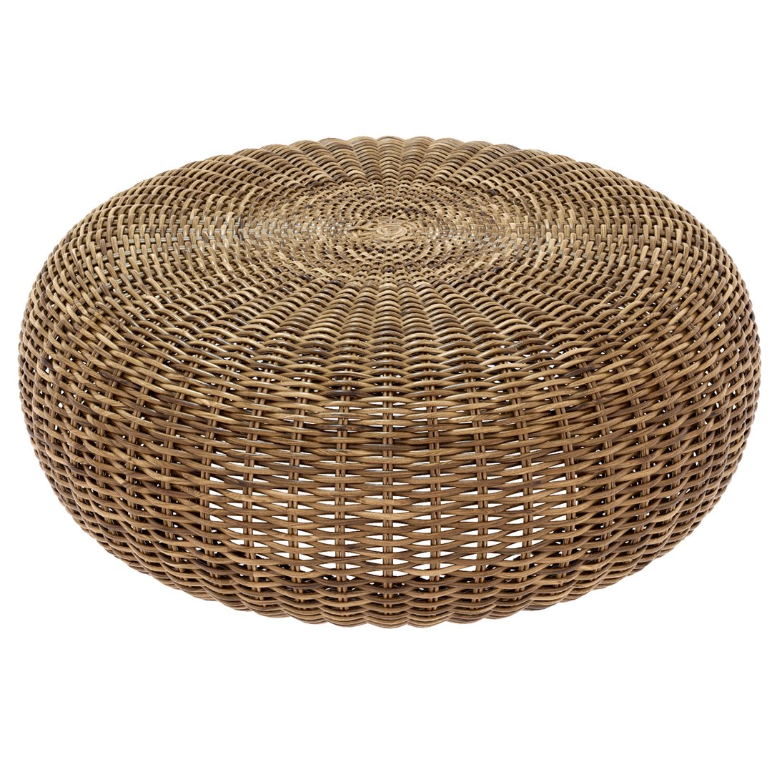 3D Wicker Round Rattan Pouf Model - TurboSquid 1735390