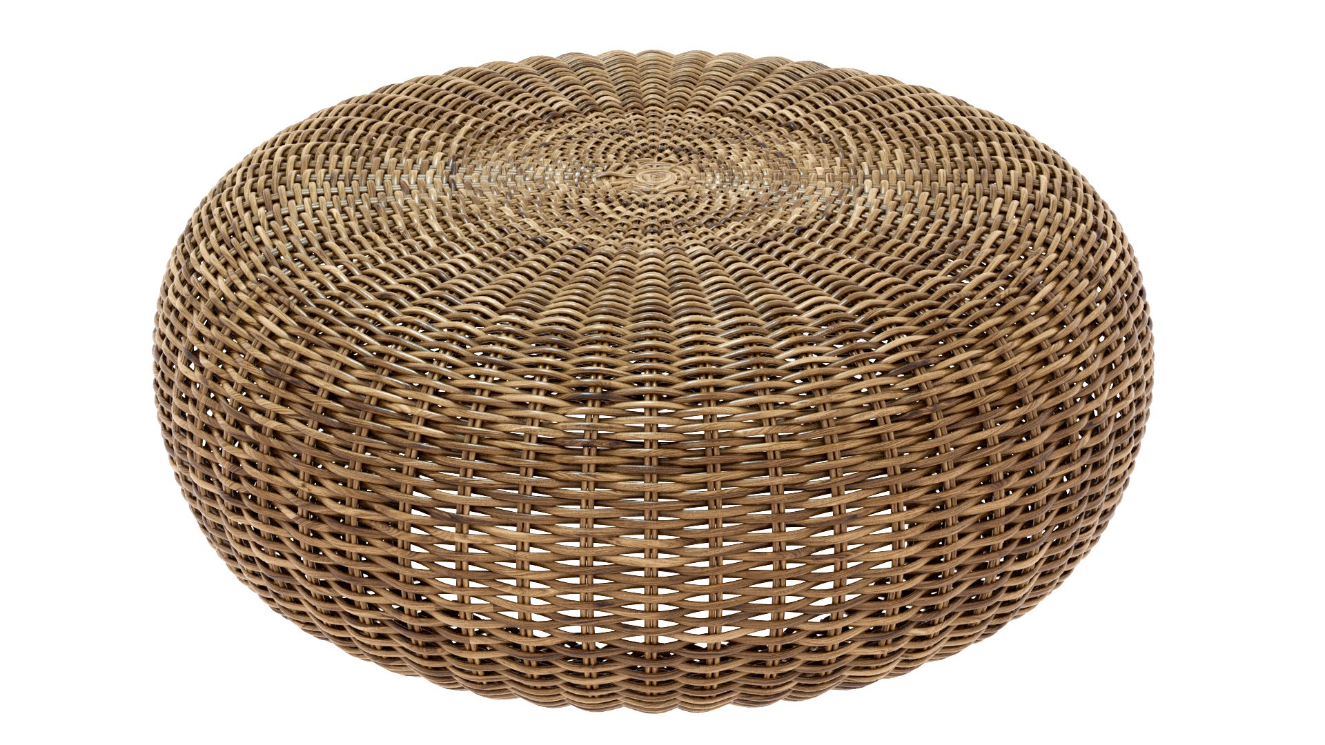 3D Wicker Round Rattan Pouf Model - TurboSquid 1735390