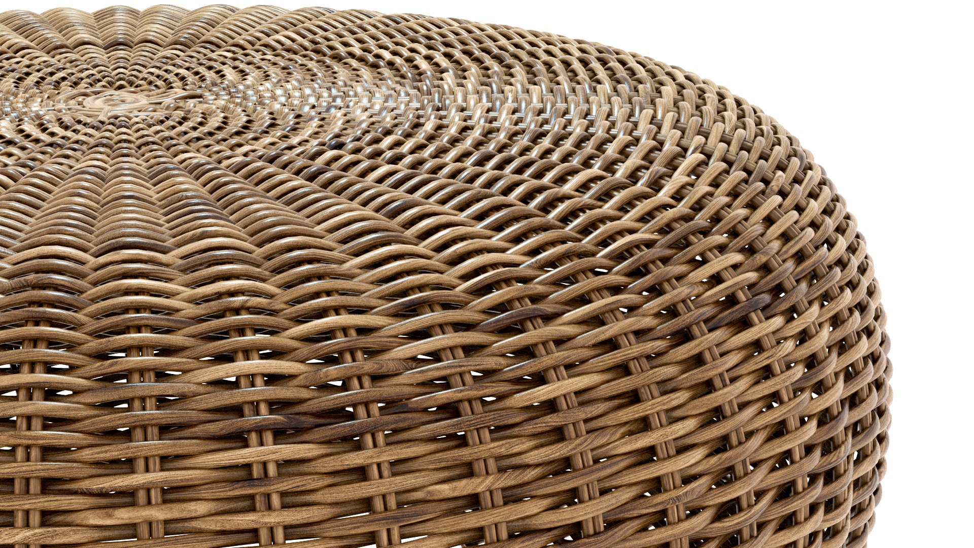 3D Wicker Round Rattan Pouf Model - TurboSquid 1735390