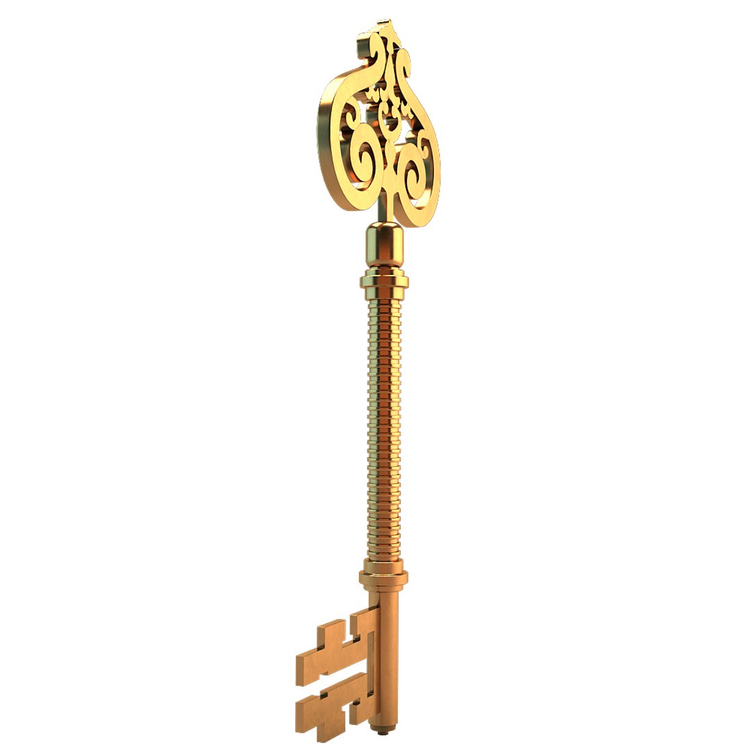 Vintage Golden Key 3d Max