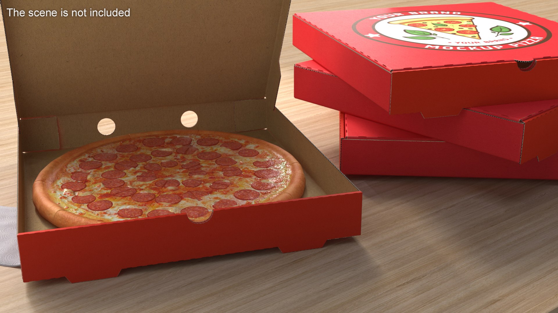 3D Pepperoni Pizza In Cardboard Box Mockup Model - TurboSquid 2295959