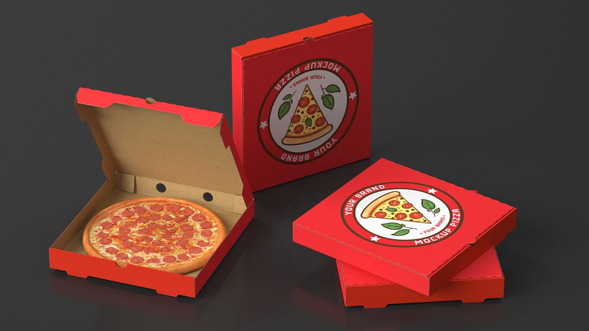 3D Pepperoni Pizza In Cardboard Box Mockup Model - TurboSquid 2295959