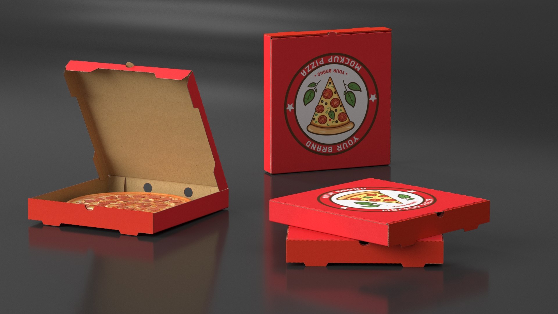 3D Pepperoni Pizza In Cardboard Box Mockup Model - TurboSquid 2295959