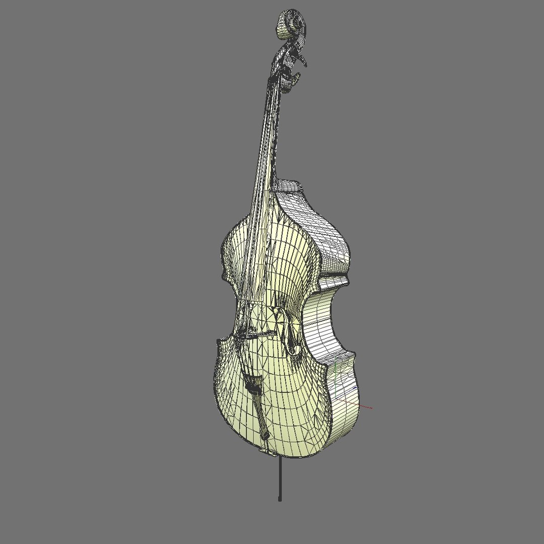 Glossy Bass Musical Instrument 3d Model