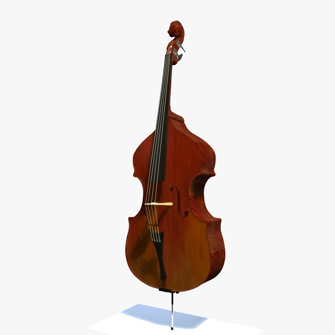 Glossy Bass Musical Instrument 3d Model
