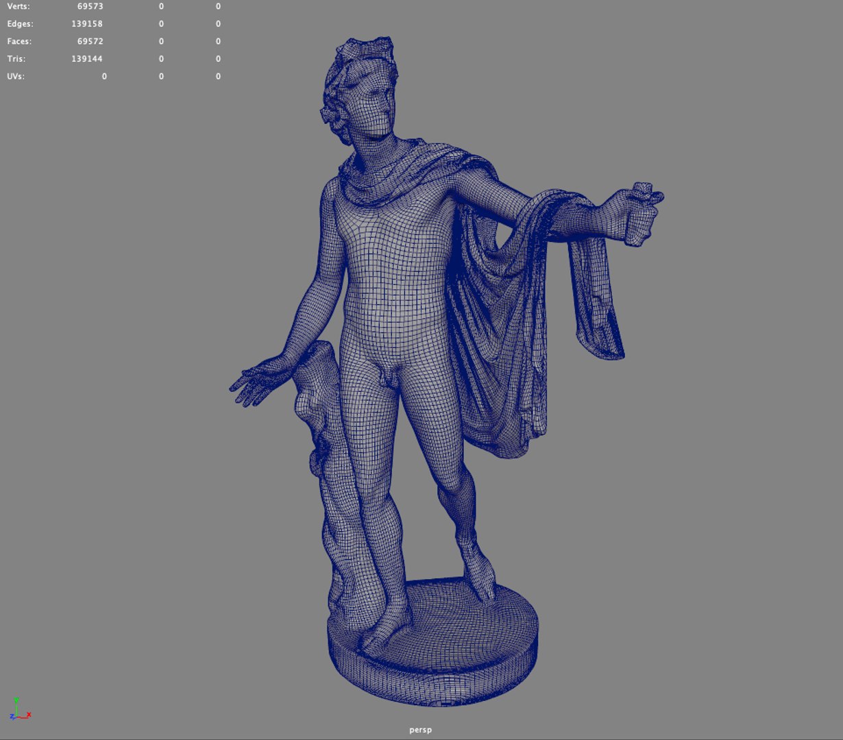 3D Model Roman Statue Sculpture Apollo - TurboSquid 1554369