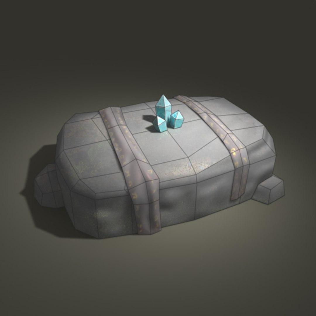 Low-poly Stone Altar 3d Model