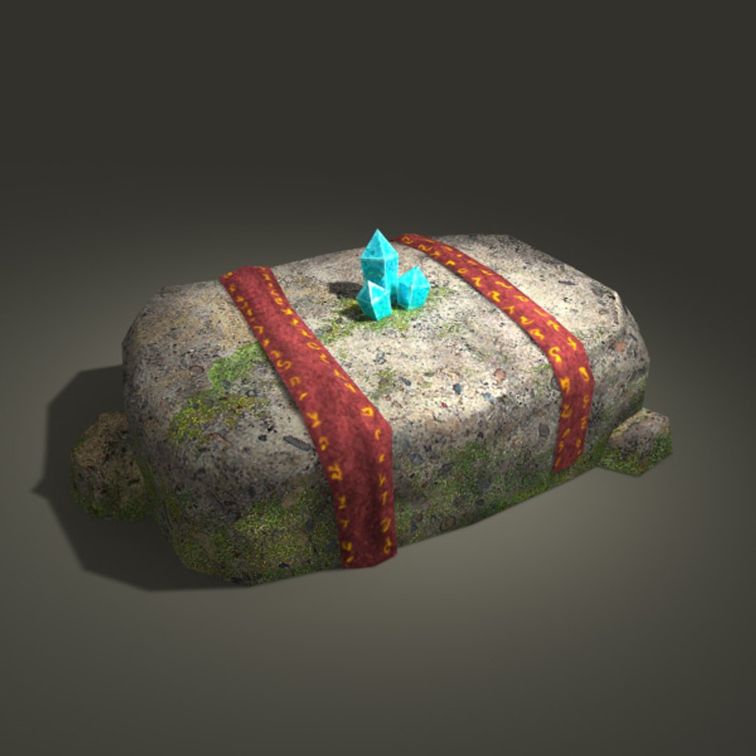 Low-poly Stone Altar 3d Model