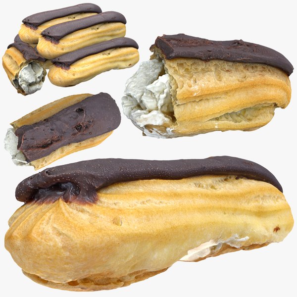 Eclair in Chocolate Glaze 3D 모델 - TurboSquid 1963071