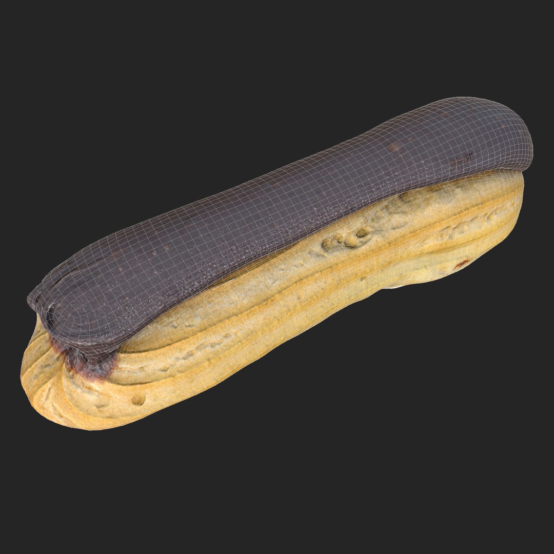 Eclair in Chocolate Glaze 3D model - TurboSquid 1963071