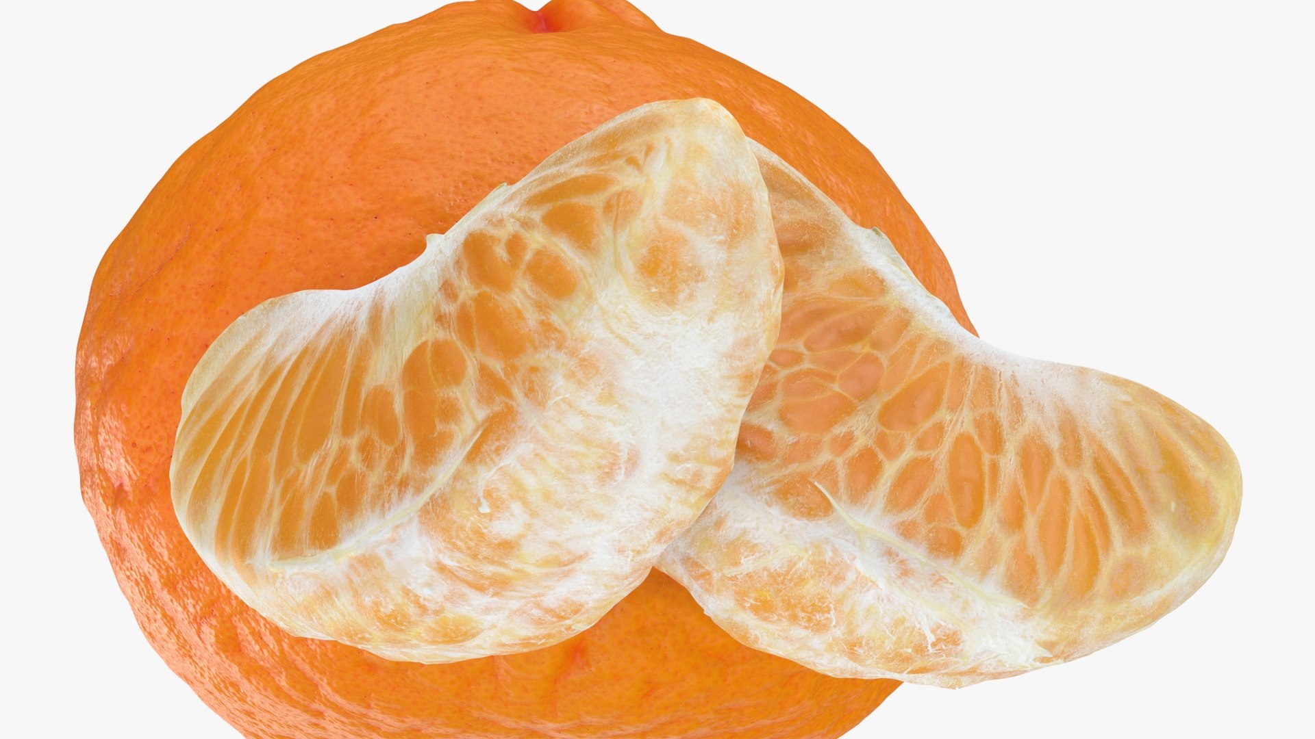 3D Whole Mandarin With Slice Model - TurboSquid 2247157