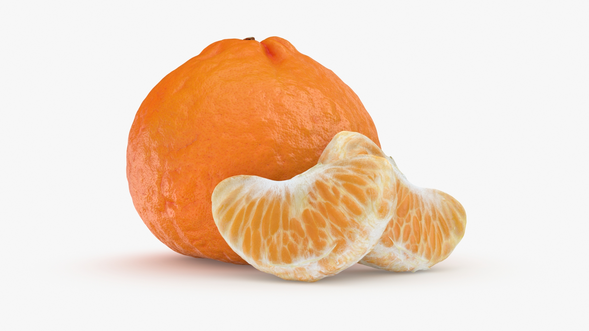 3D Whole Mandarin With Slice Model - TurboSquid 2247157