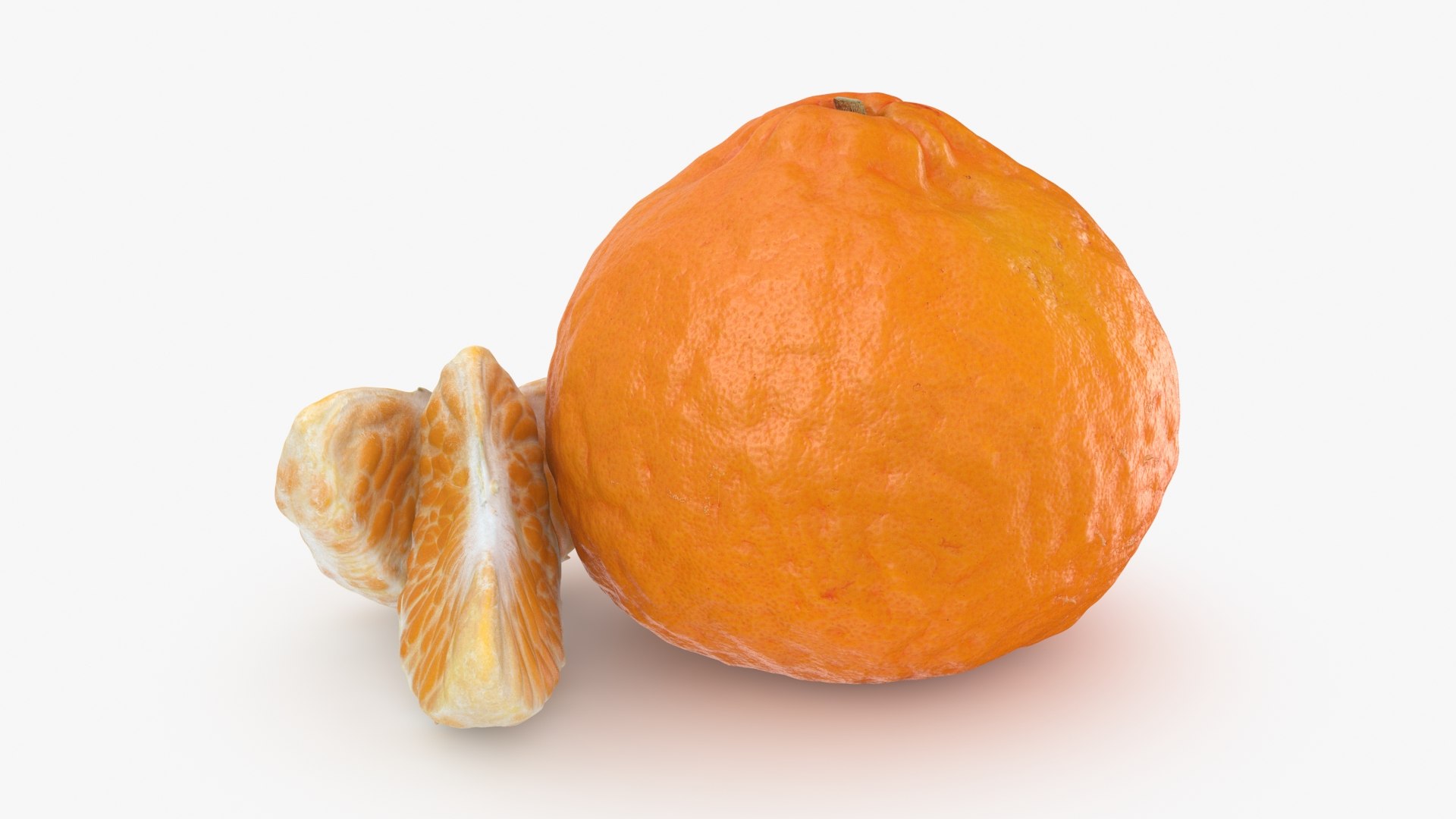 3D Whole Mandarin With Slice Model - TurboSquid 2247157