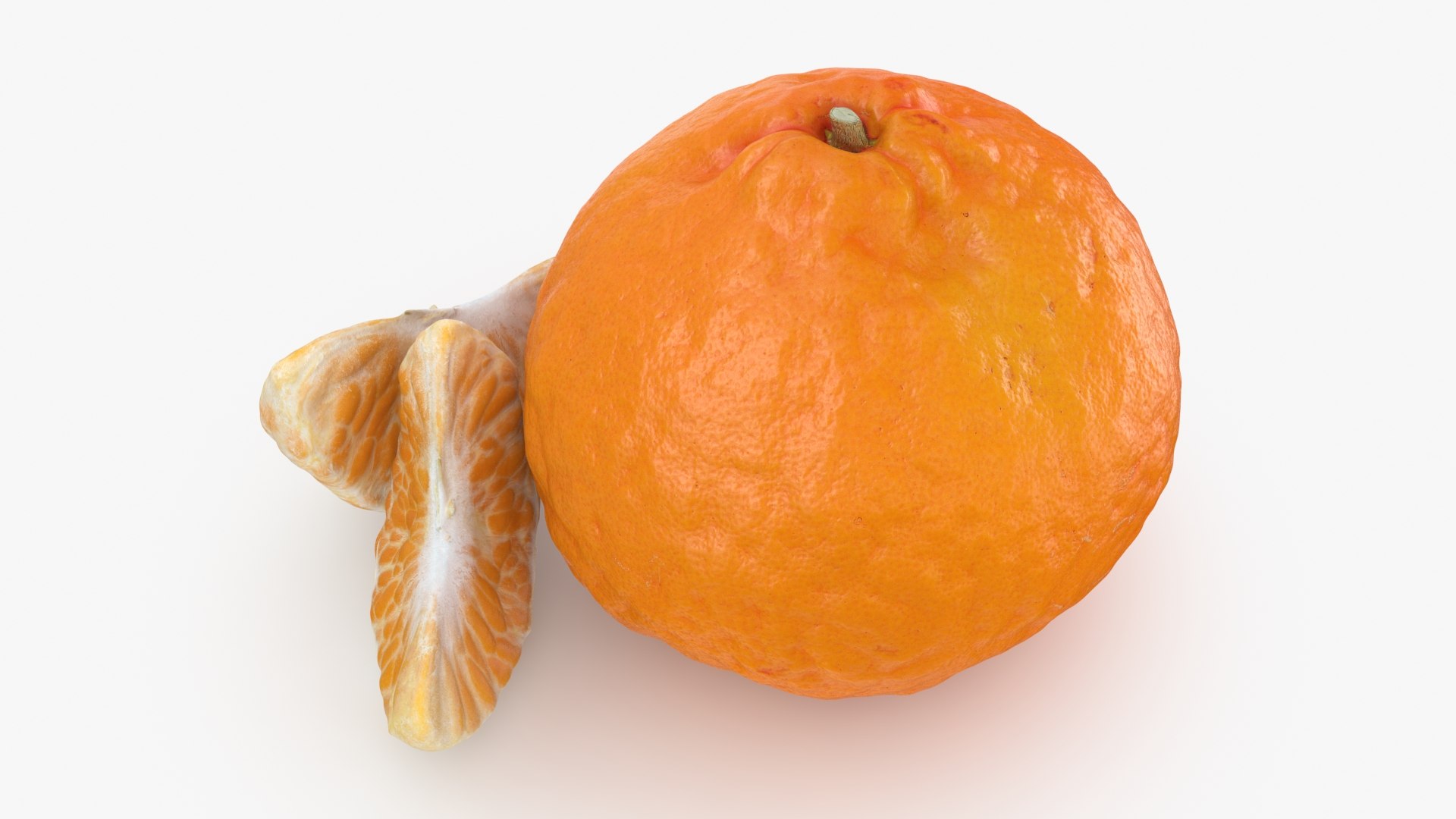 3D Whole Mandarin With Slice Model - TurboSquid 2247157