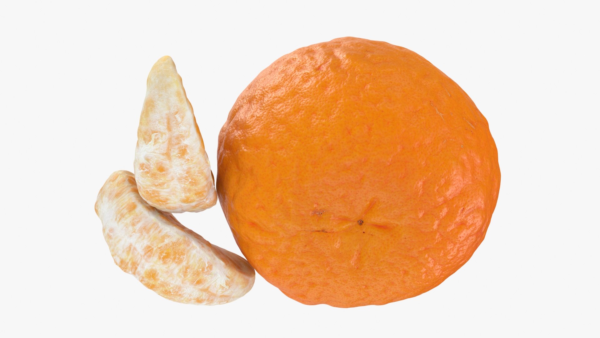 3D Whole Mandarin With Slice Model - TurboSquid 2247157