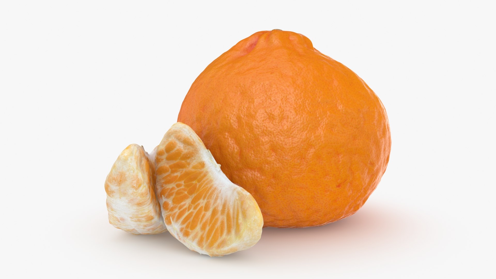 3D Whole Mandarin With Slice Model - TurboSquid 2247157