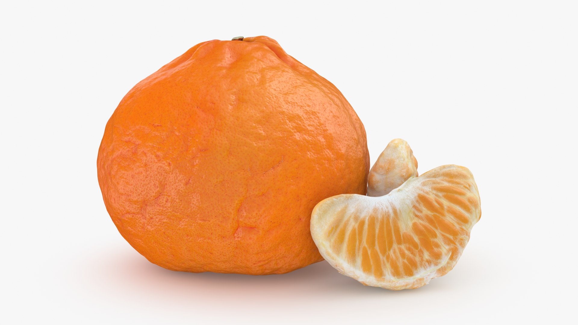 3D Whole Mandarin With Slice Model - TurboSquid 2247157