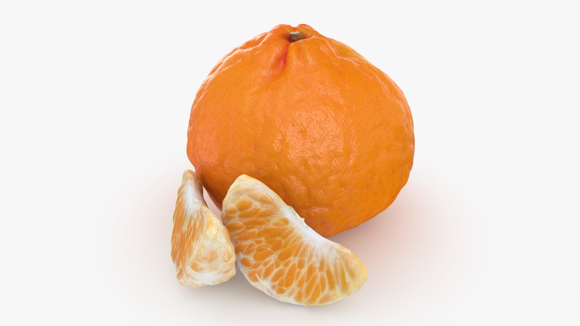 3D Whole Mandarin With Slice Model - TurboSquid 2247157