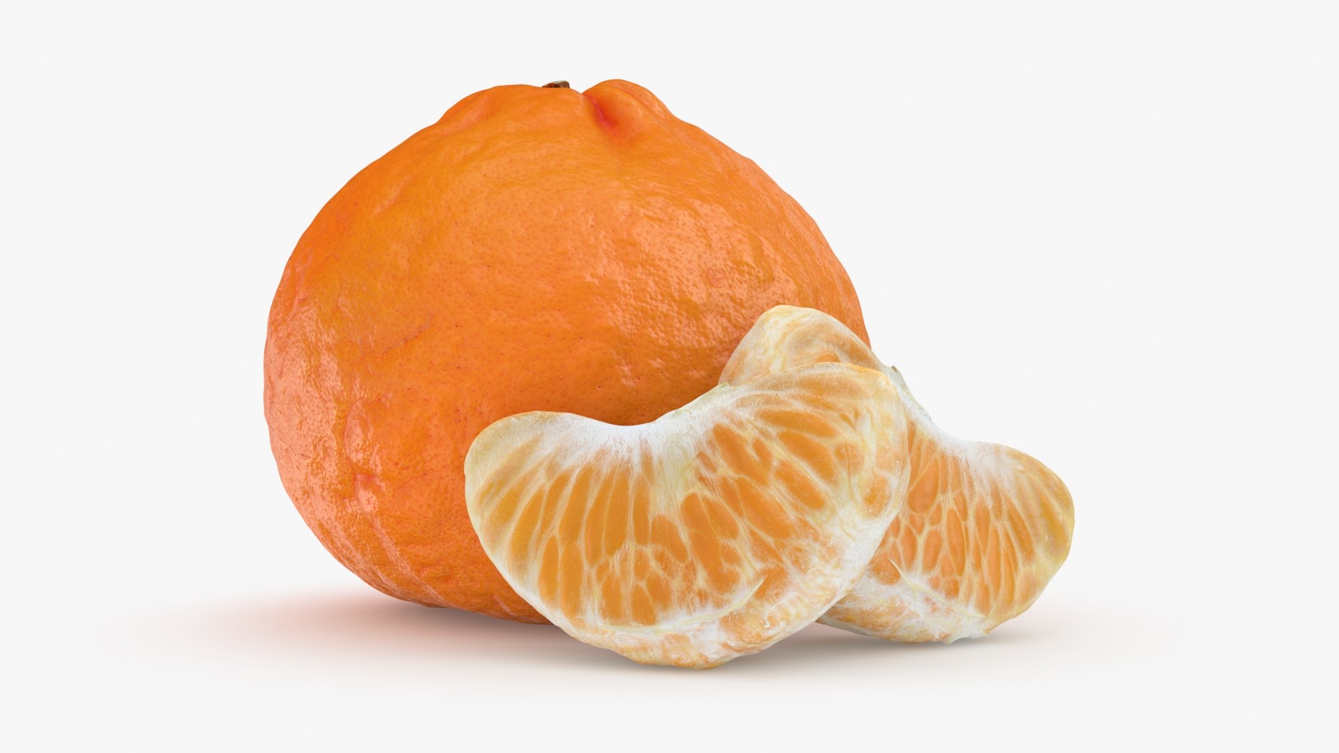 3D Whole Mandarin With Slice Model - TurboSquid 2247157