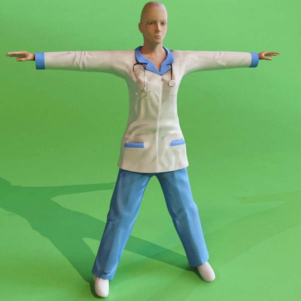 nurse modelled 3d model