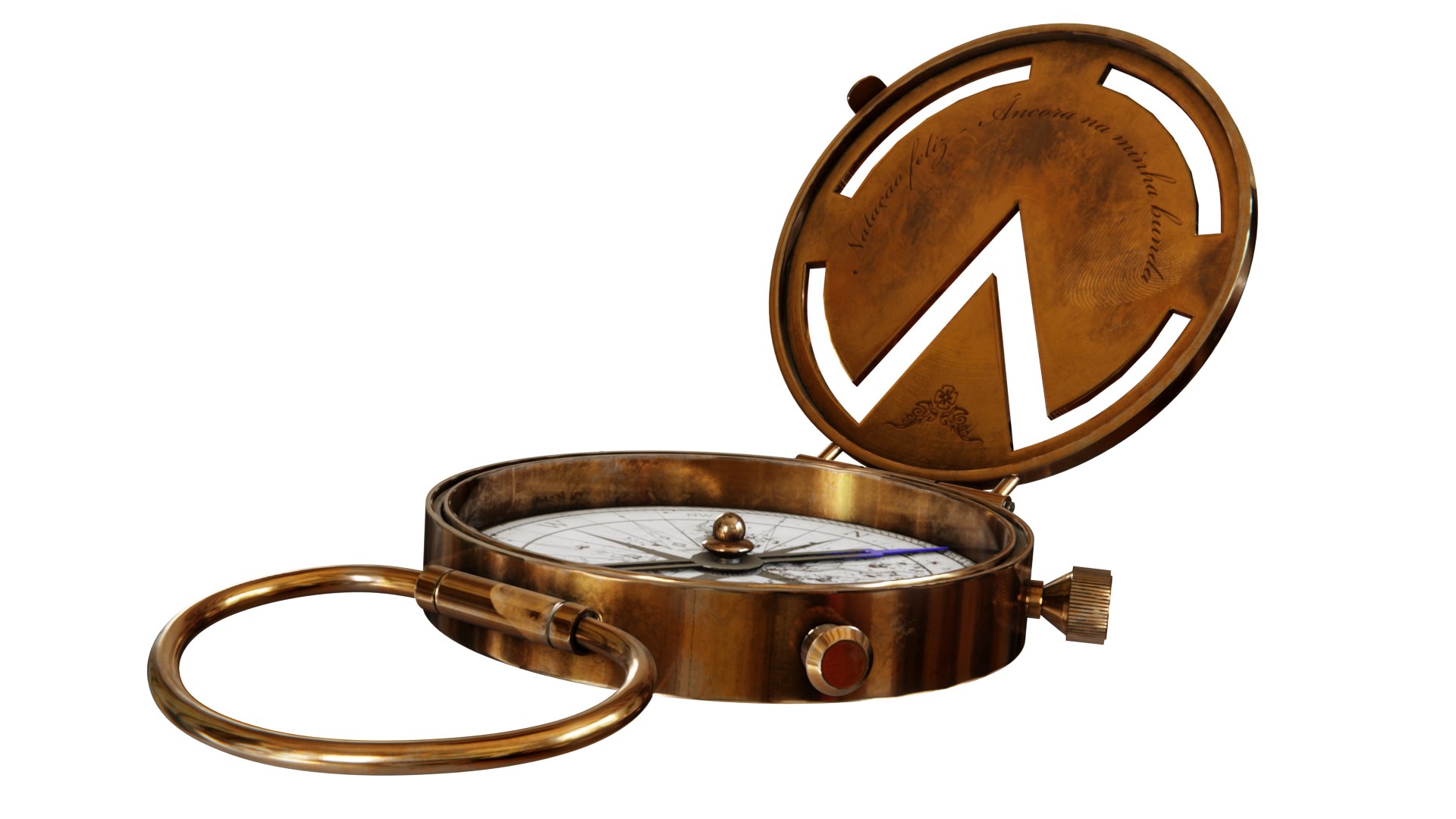 3D Vintage Old Compass Pbr Model - TurboSquid 1454084