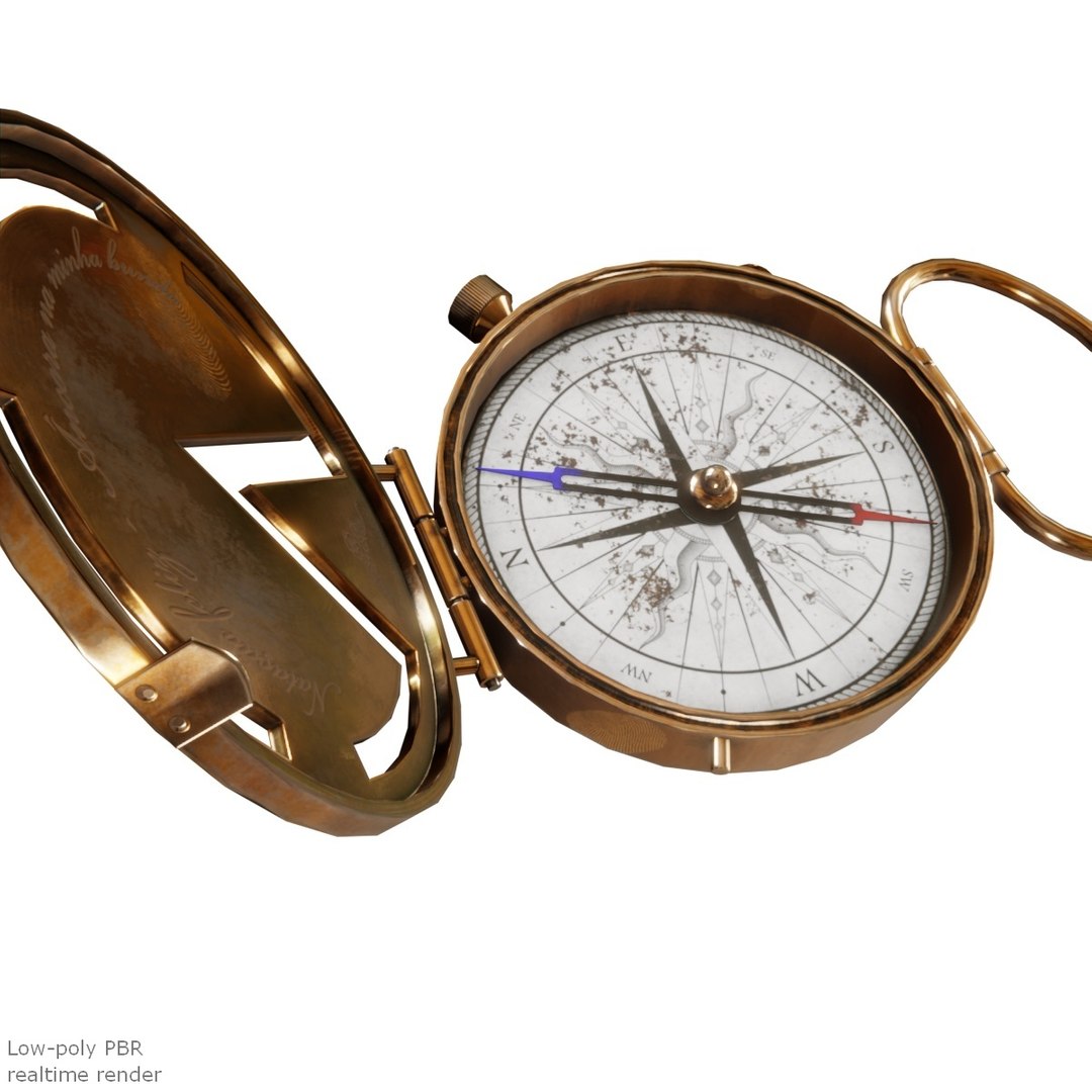 3D vintage old compass pbr model - TurboSquid 1454084