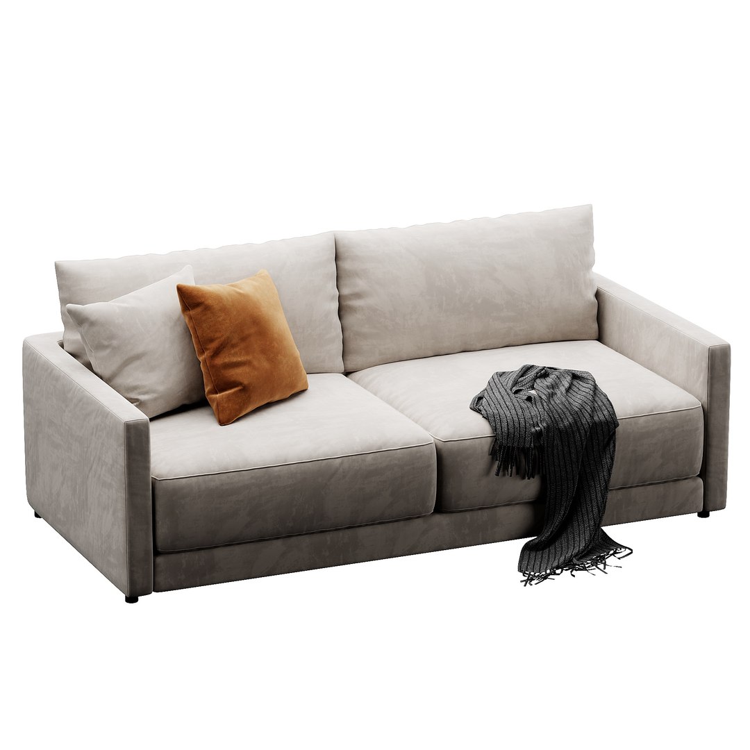3D Model Crate And Barrel Gather Sofa - TurboSquid 2208723
