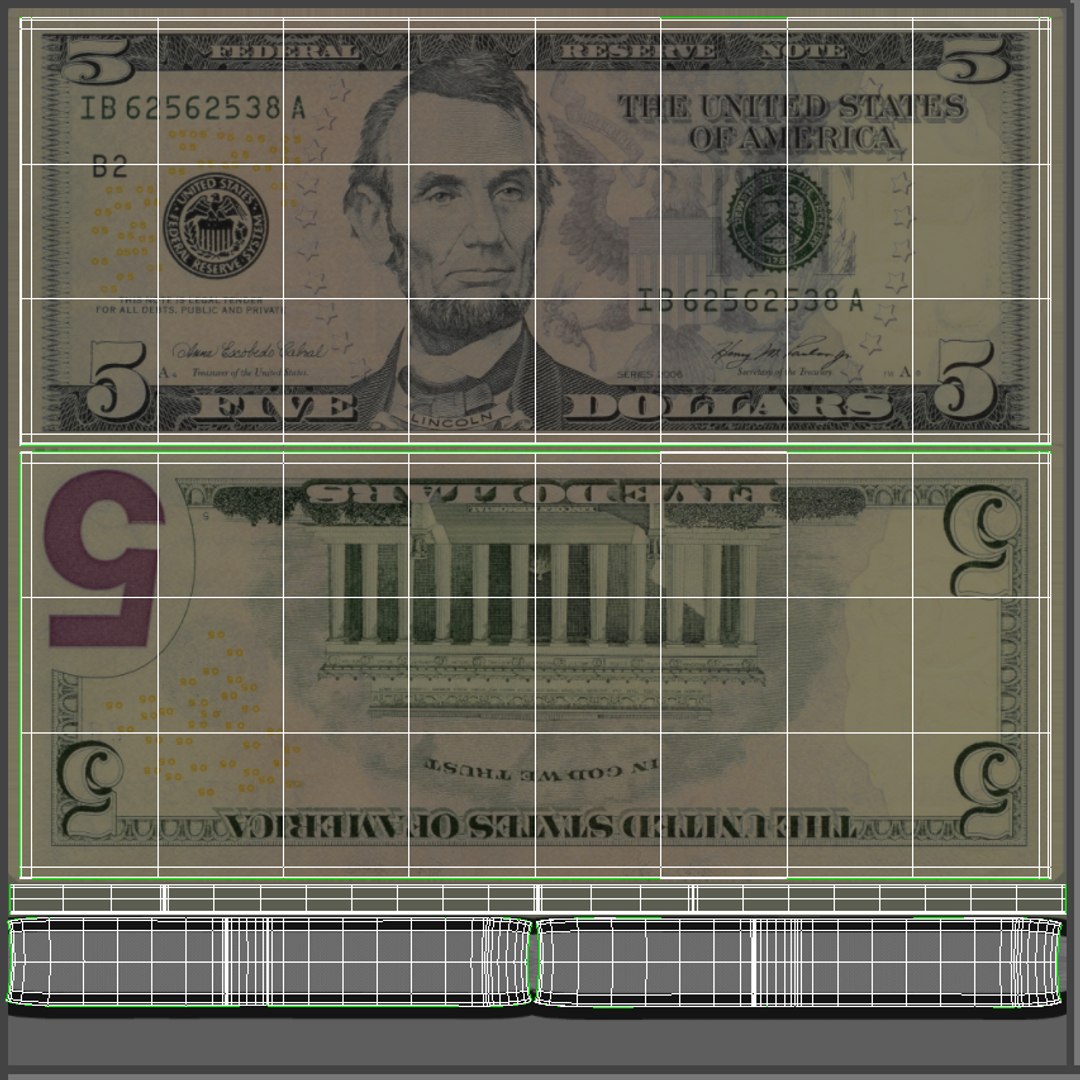 Dollars Bills Banknotes 3D Model - TurboSquid 1602430