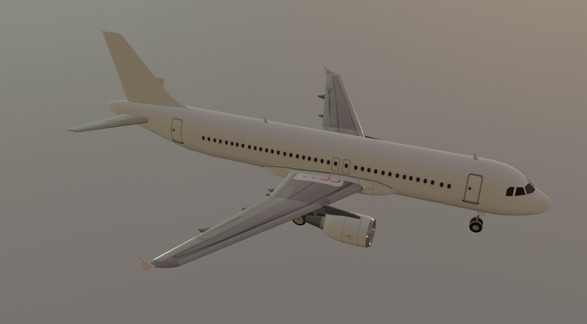 Airbus A320-214 3D Model Plain White Livery Model - TurboSquid 2200908