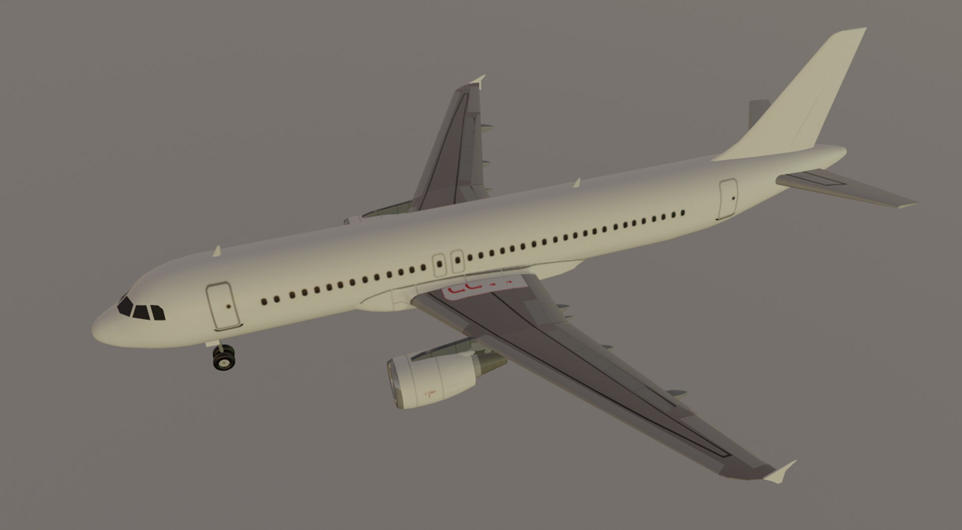 Airbus A320-214 3D Model Plain White Livery Model - TurboSquid 2200908