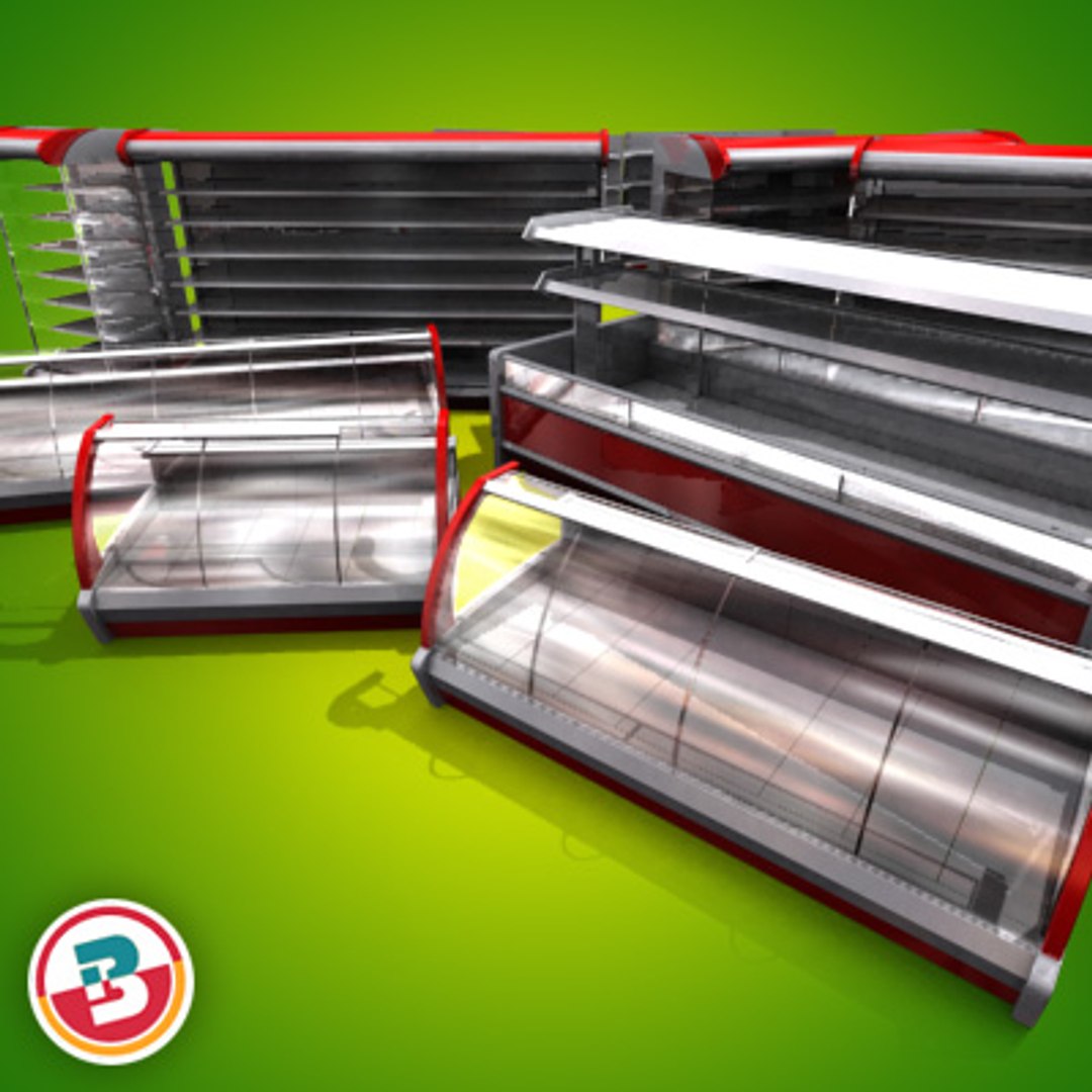 3d Grocery Display Cases Retail