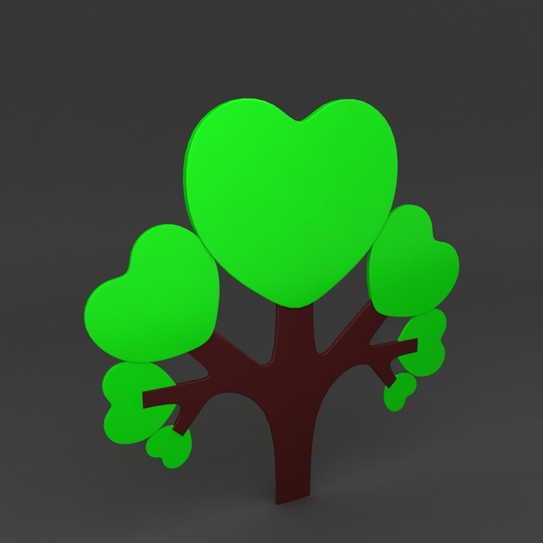 cartoon tree 3d obj