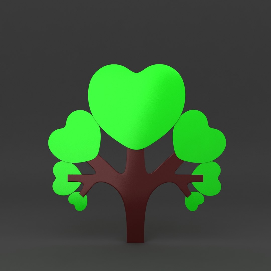 cartoon tree 3d obj