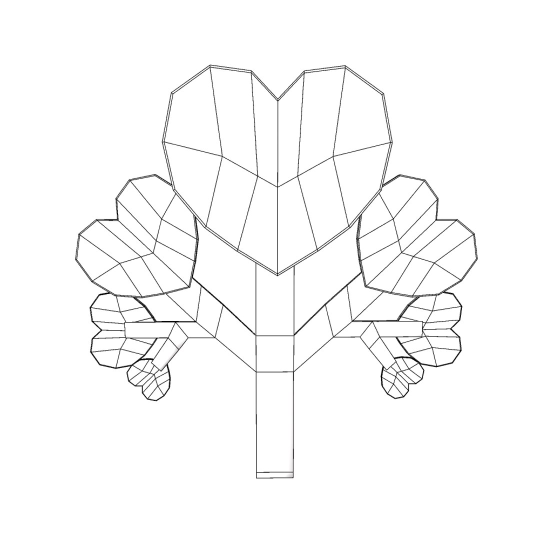 cartoon tree 3d obj
