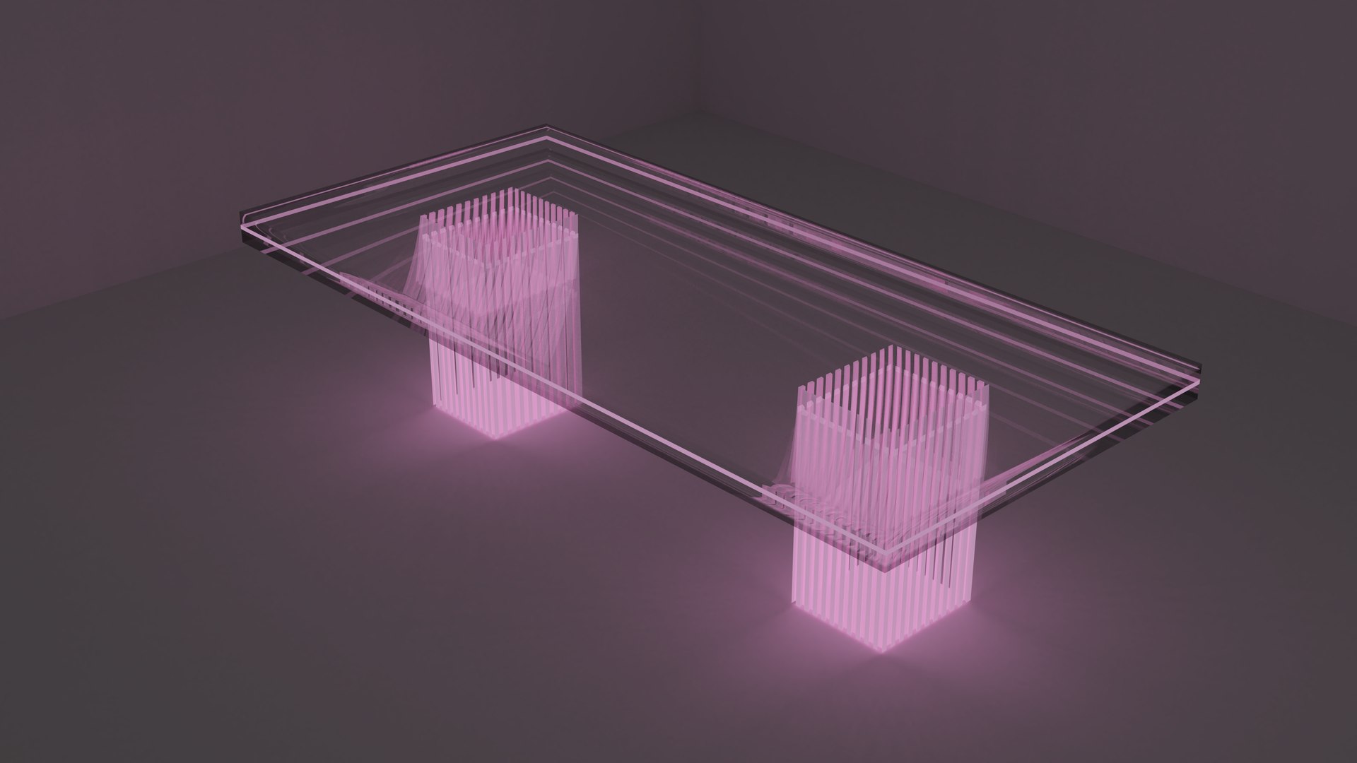 Glass Table Neon 3D Model - TurboSquid 1694519
