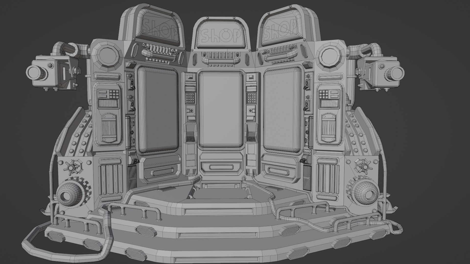 Sci-fi low-poly vending machine shop 3D - TurboSquid 2162402
