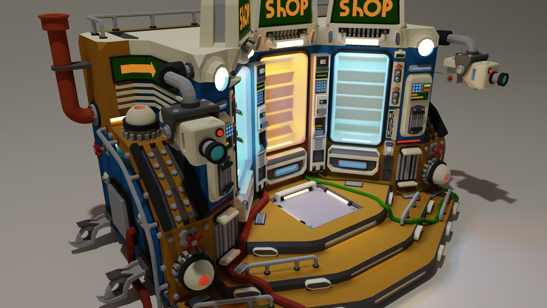 Sci-fi low-poly vending machine shop 3D - TurboSquid 2162402