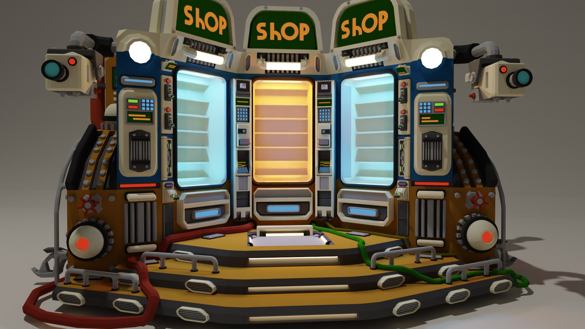 Sci-fi low-poly vending machine shop 3D - TurboSquid 2162402