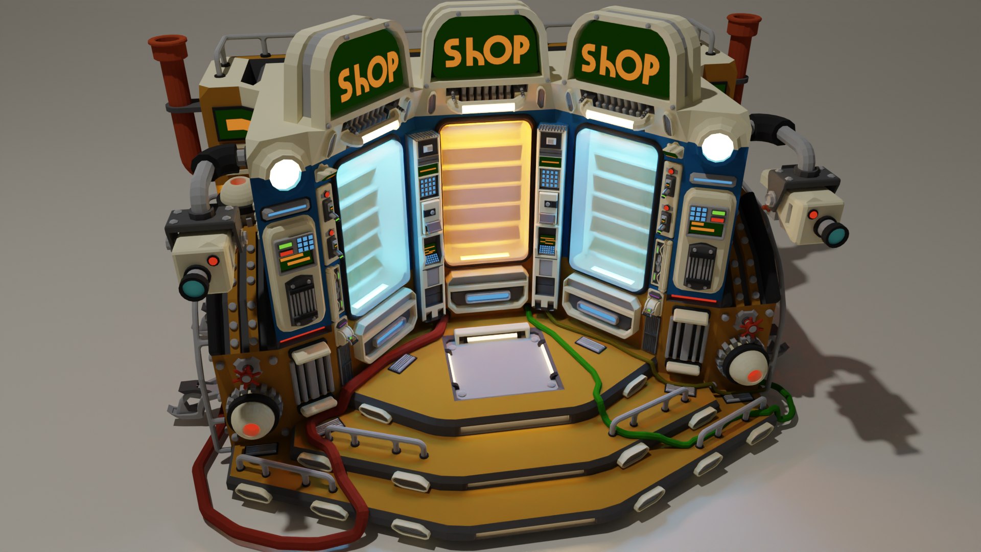 Sci-fi low-poly vending machine shop 3D - TurboSquid 2162402