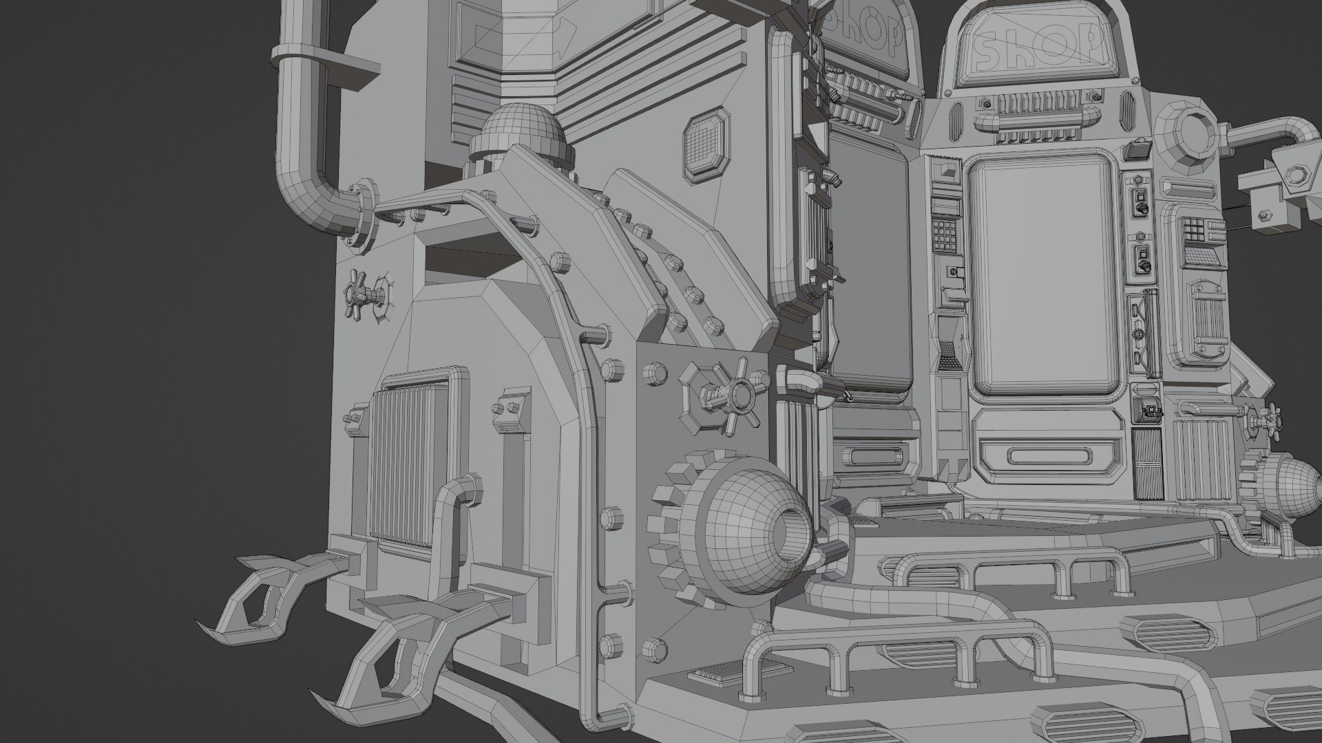 Sci-fi low-poly vending machine shop 3D - TurboSquid 2162402