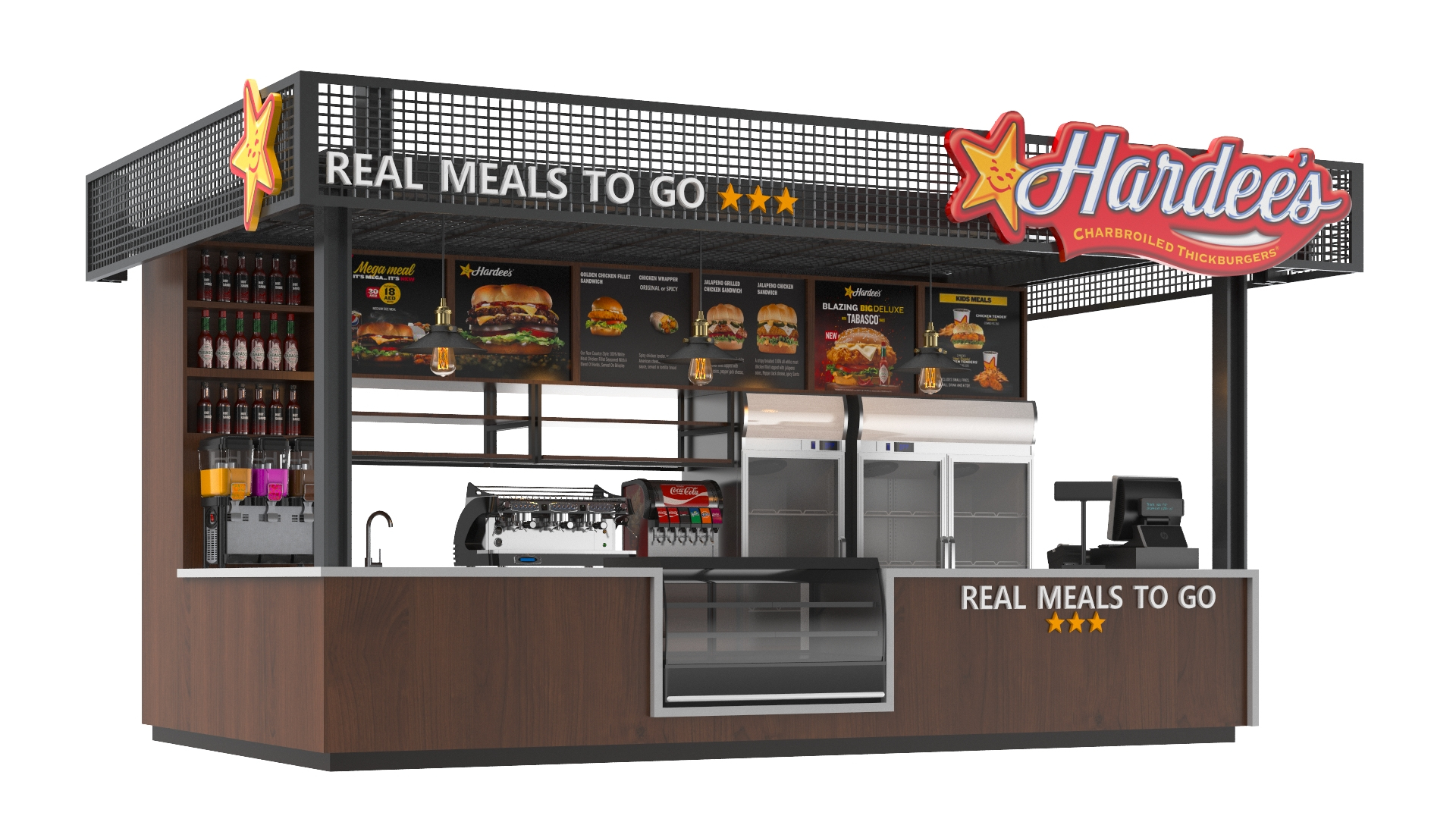 Two Detailed Fast Food Restaurants Kiosk And Truck 3D - TurboSquid 2094810
