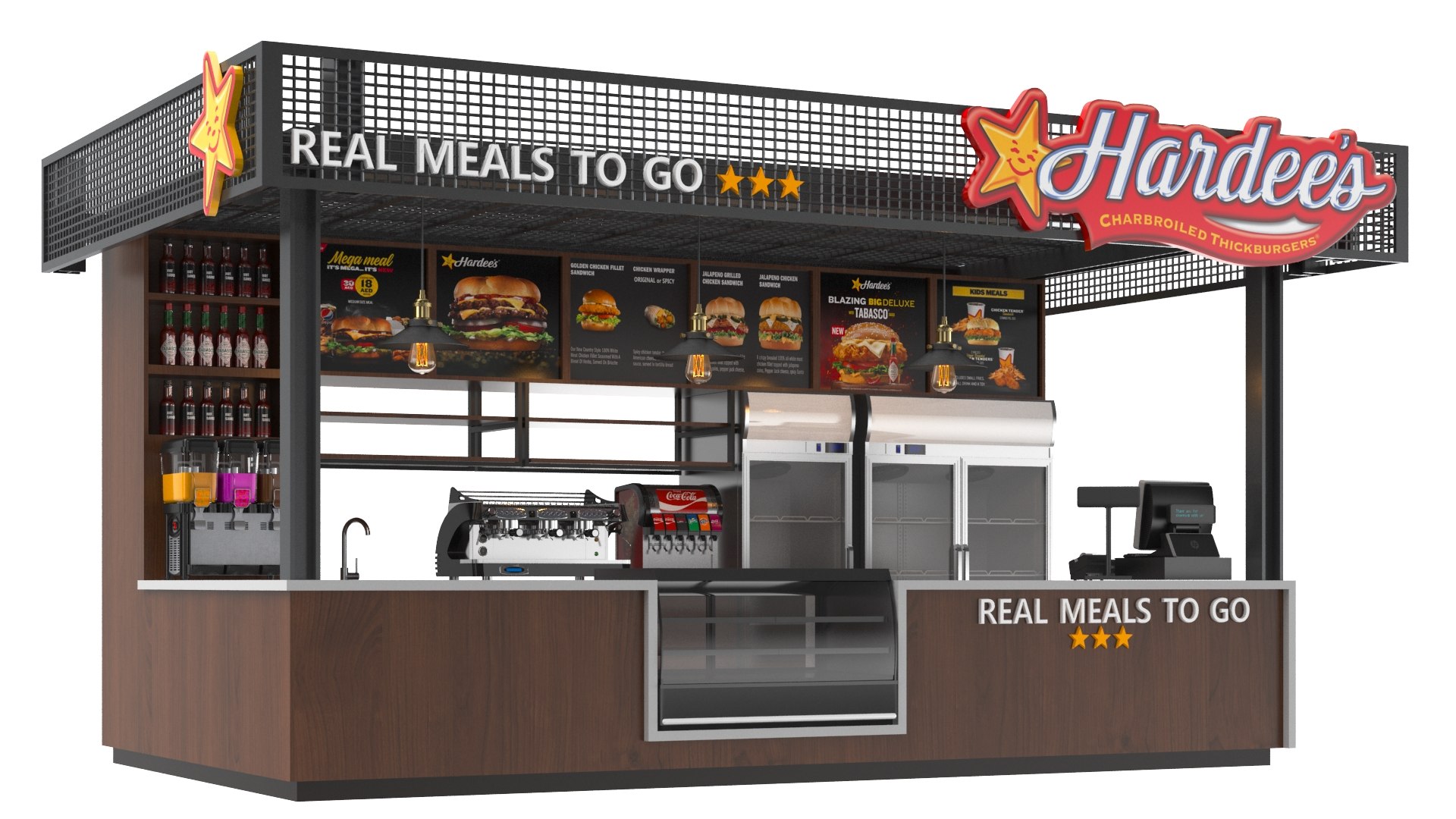 Two Detailed Fast Food Restaurants Kiosk And Truck 3D - TurboSquid 2094810