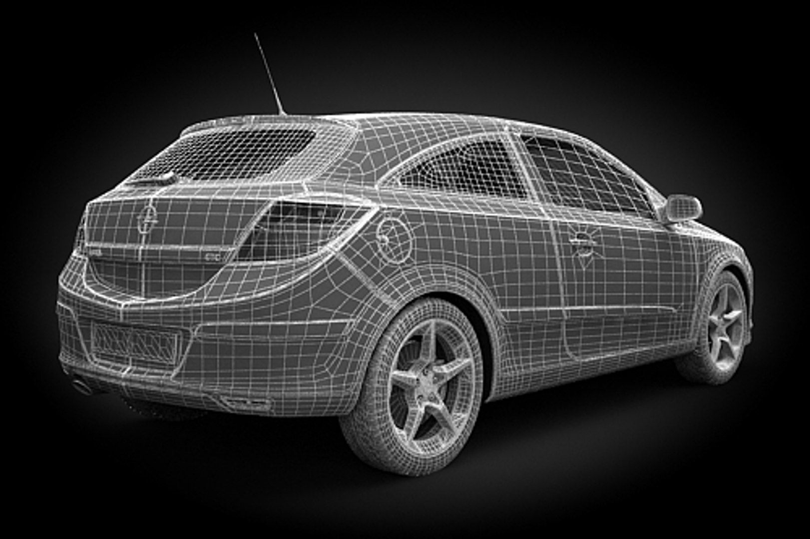 3d car opel astra iii model