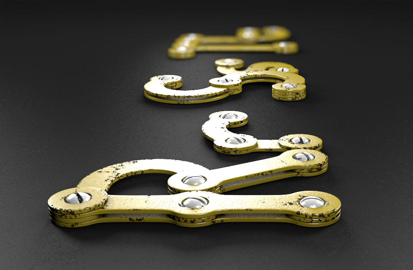 Rst rusty metal alphabet letters 3D model - TurboSquid 1454086