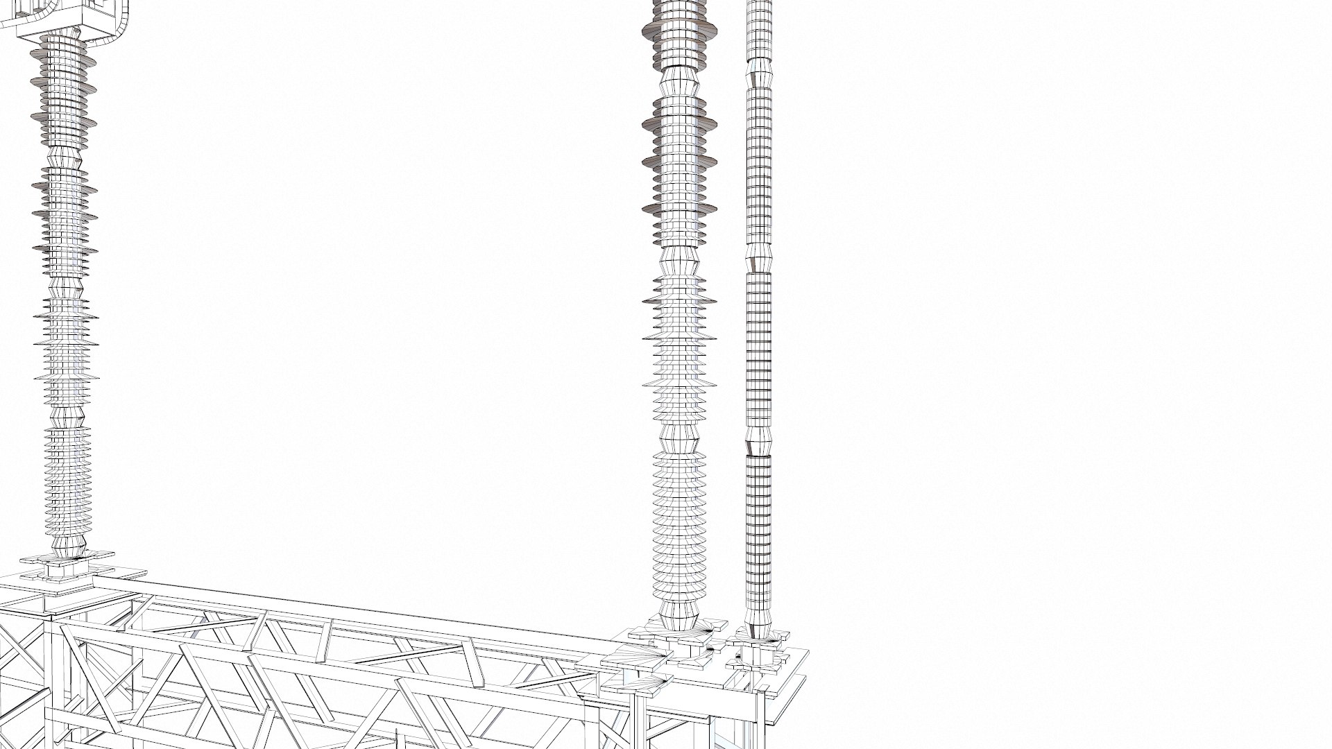 3D High Voltage Power Tower Model - TurboSquid 2341746